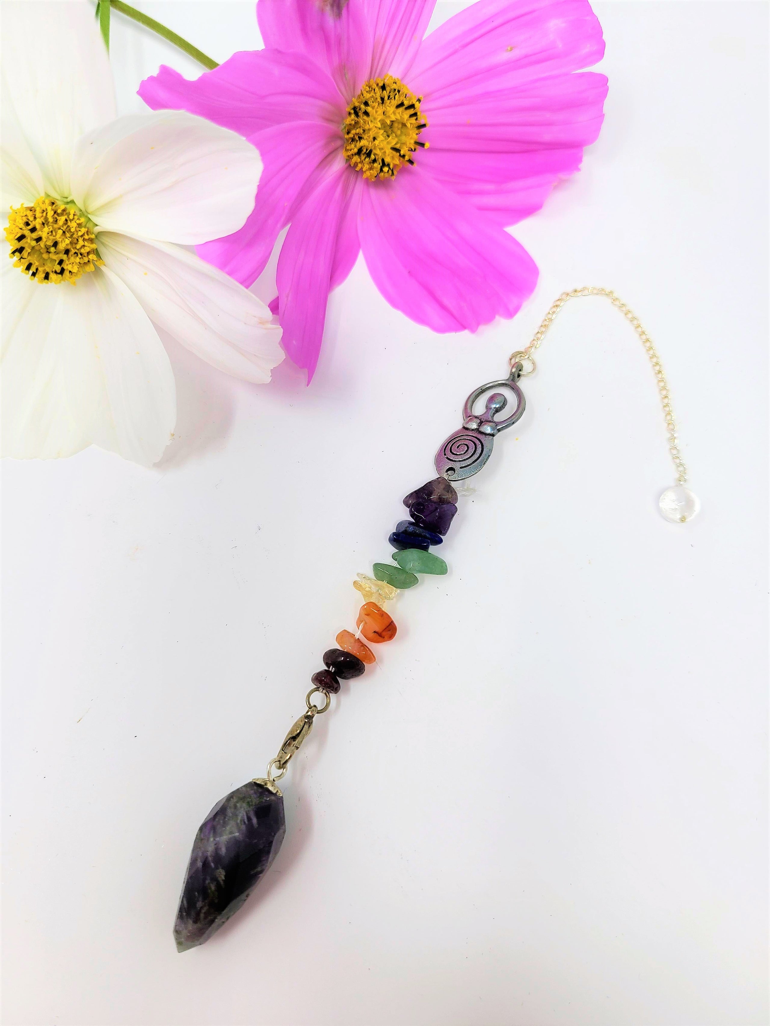Amethyst + Chakra Goddess Pendulum | Sage moon website
